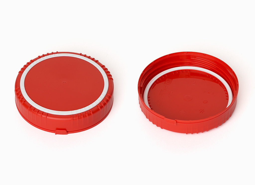 2-component lid of PP for 100,0 mm mouth in red